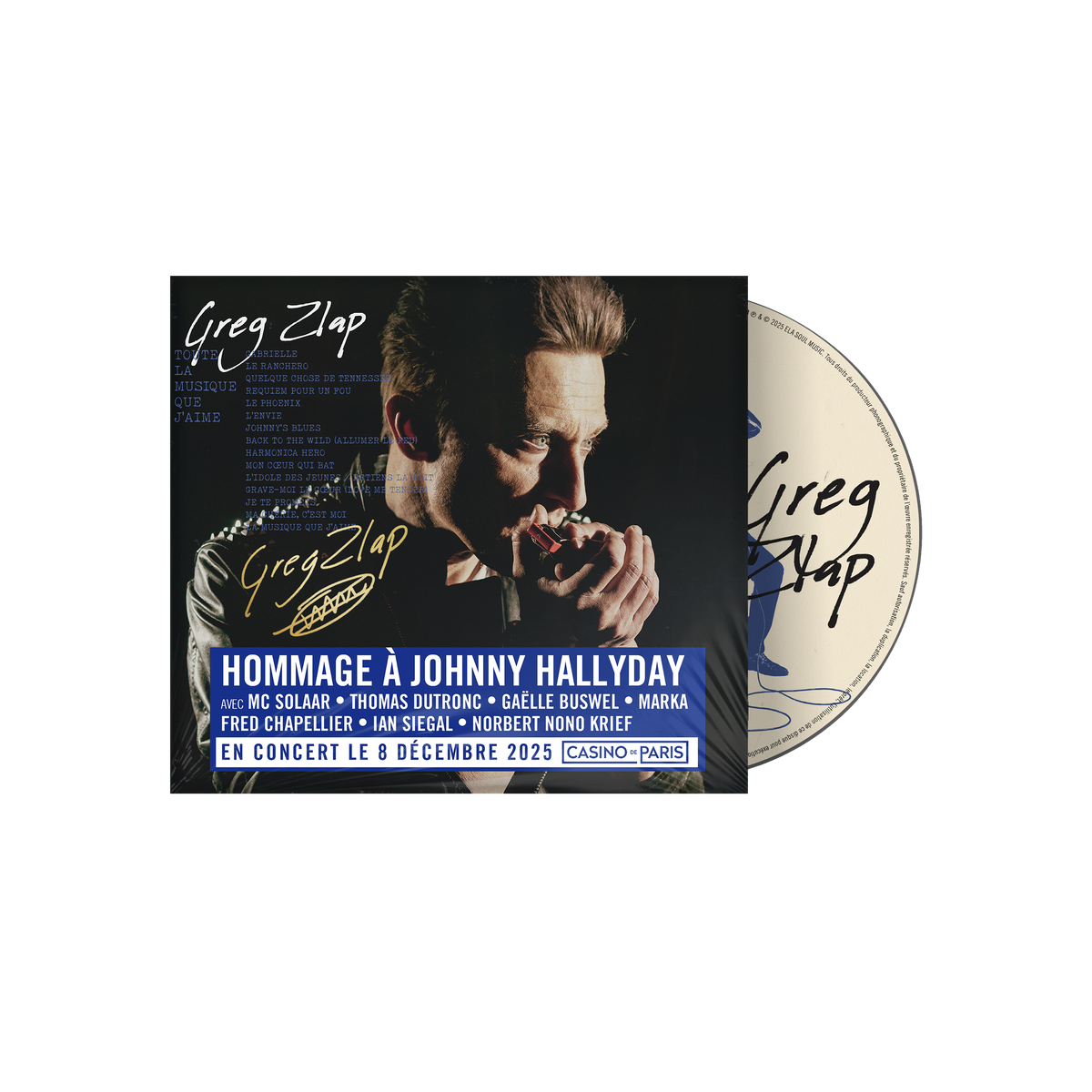 TOUTE LA MUSIQUE QUE J'AIME - CD DÉDICACÉ - Store Greg Zlap